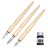 Manga Dip Pen Set Comic Pro Drawing Kit 3 Nibs Wood Holder Ink ...