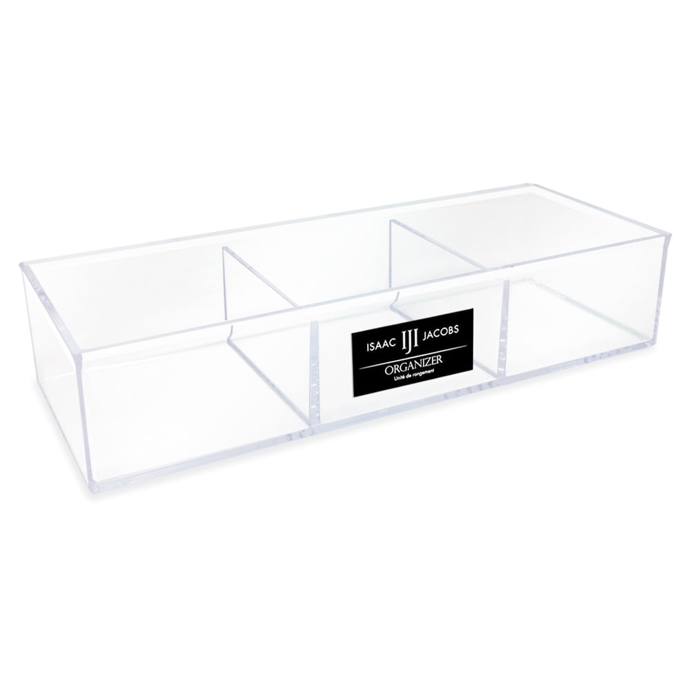 Isaac Jacobs Large Clear 3-Compartment Acrylic Stackable Organizer ...