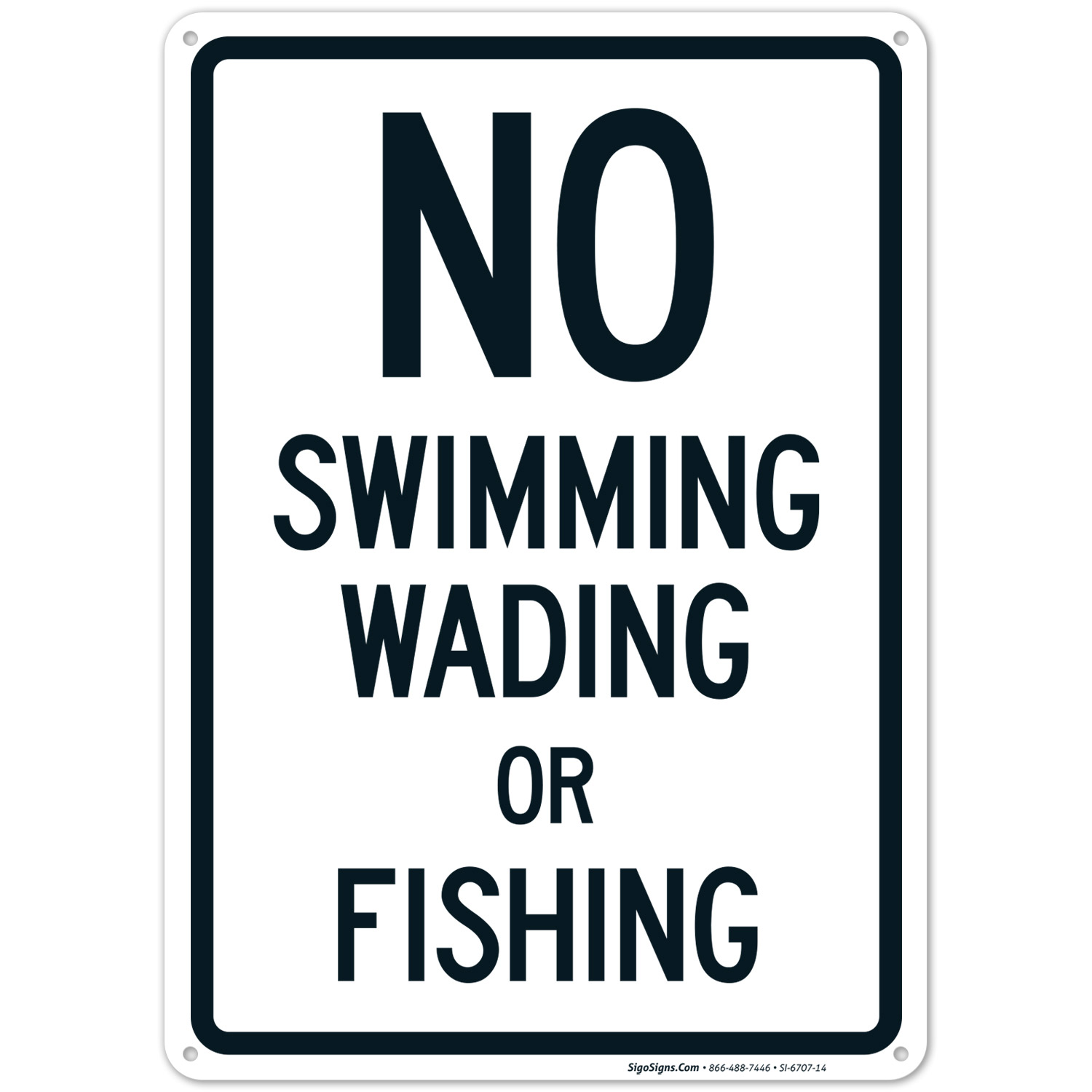 No Swimming Wading Or Fishing Sign, Pool Sign, - Walmart.com