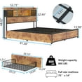 Gyfimoie Full Bed Frame with 4 Storage Drawers, LED Bed Frame with ...