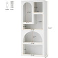 Tribesigns 70" Tall Geometric Bookshelf, White Arched Bookcase with 5 ...
