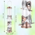 2 Pack Metal Tube Bird Feeders with 6 Feeding Ports, Steel Hanging Wild ...