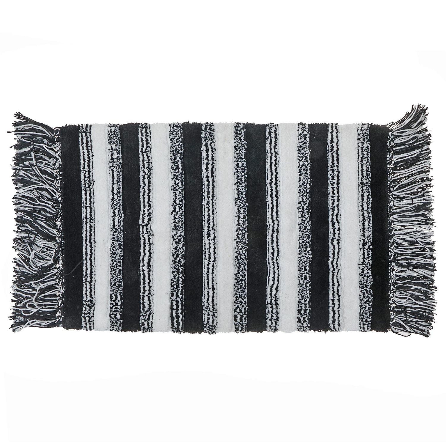 Click here for Ih Casadécor Microfibre Striped Bath Mat With Frin... prices