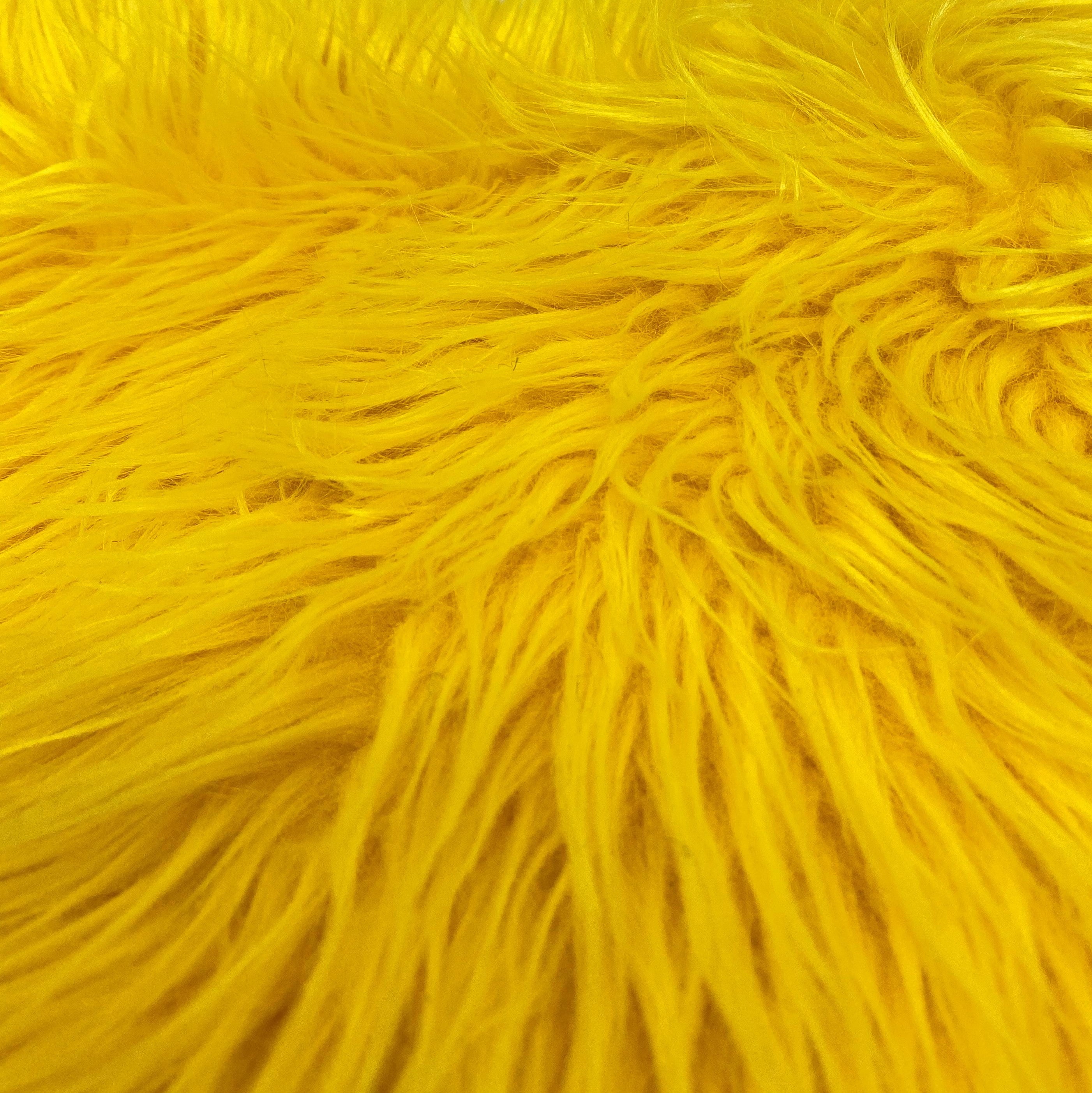 Yellow Solid Shaggy Long Hair Pile Faux Fur - Walmart.com