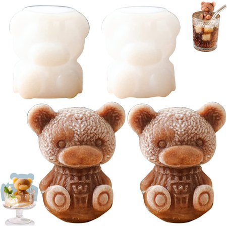 Jinsinto Ice Cube Mold Trays, Ice Cube Tray Moulds, Bear Silicone Molds ...
