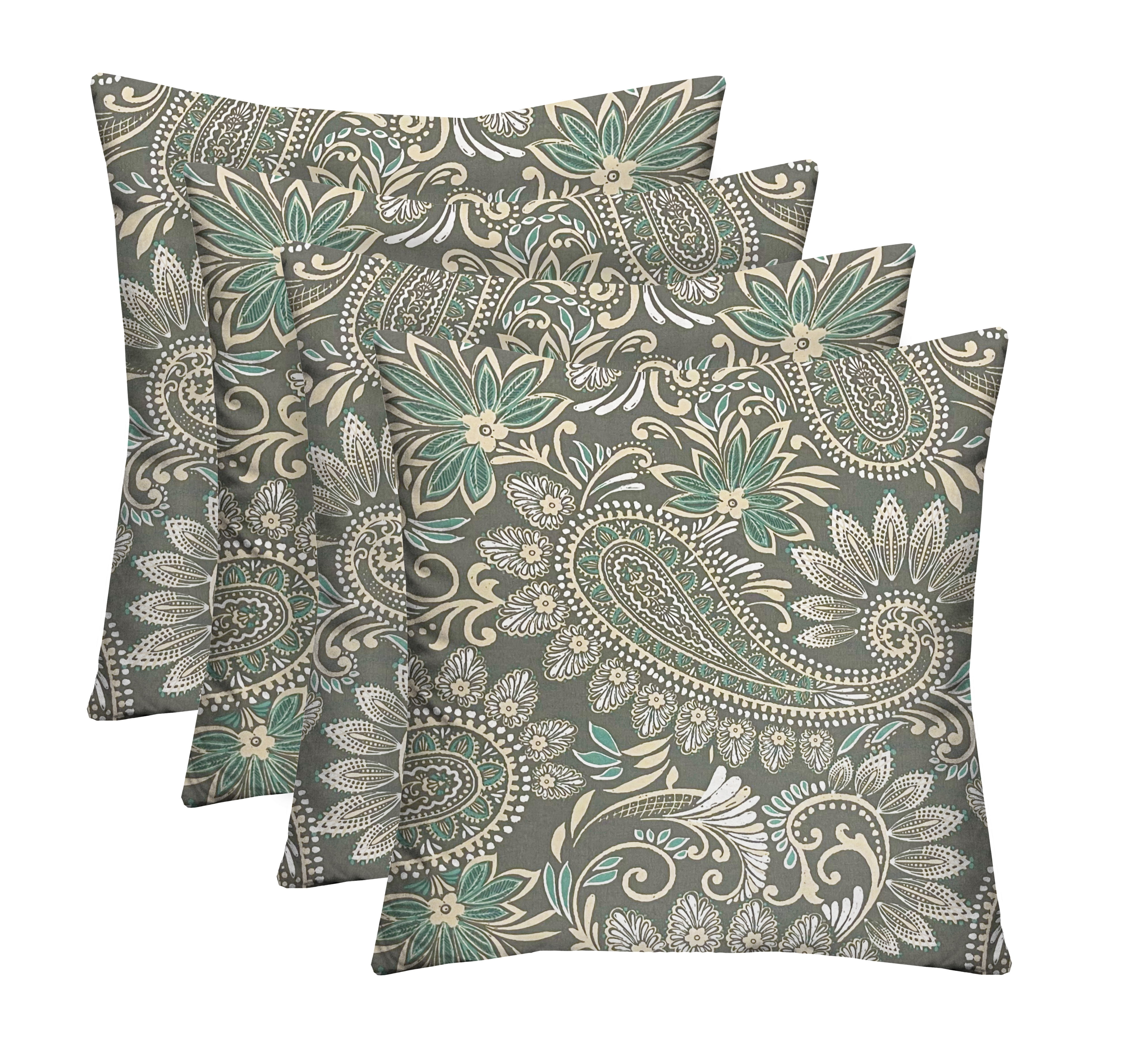 RSH Décor Indoor Outdoor Set of 4 Pillows 24" x 24", Eastman Stone Grey ...
