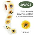 Hisgeru 500 Pcs 1.5' Sunflower Stickers, 8 Patterns, Adhesive Envelope ...