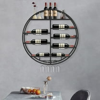 Tribesigns 4-Tier Rattan Bar Unit with Stemware Racks and Base, Indoor ...
