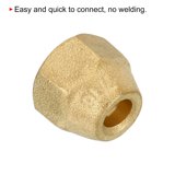 Uxcell Brass Flare Cap 1/4" Flare Female Flared Tube Fitting Nut Connector Adapter for HVAC Air ...