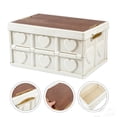 Storage Box with Lid for Office Supplies, Collapsible Plastic Organizer ...