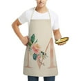English Letter Rose Series Linen Apron For Adults And Children's ...