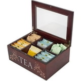 Cottage Garden Tea Cherry Woodgrain 9 x 6.25 Pine Wood Tea Storage ...