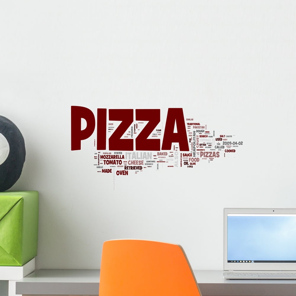 Italian Pizza Word Cloud Wall Decal by Wallmonkeys Peel and Stick ...