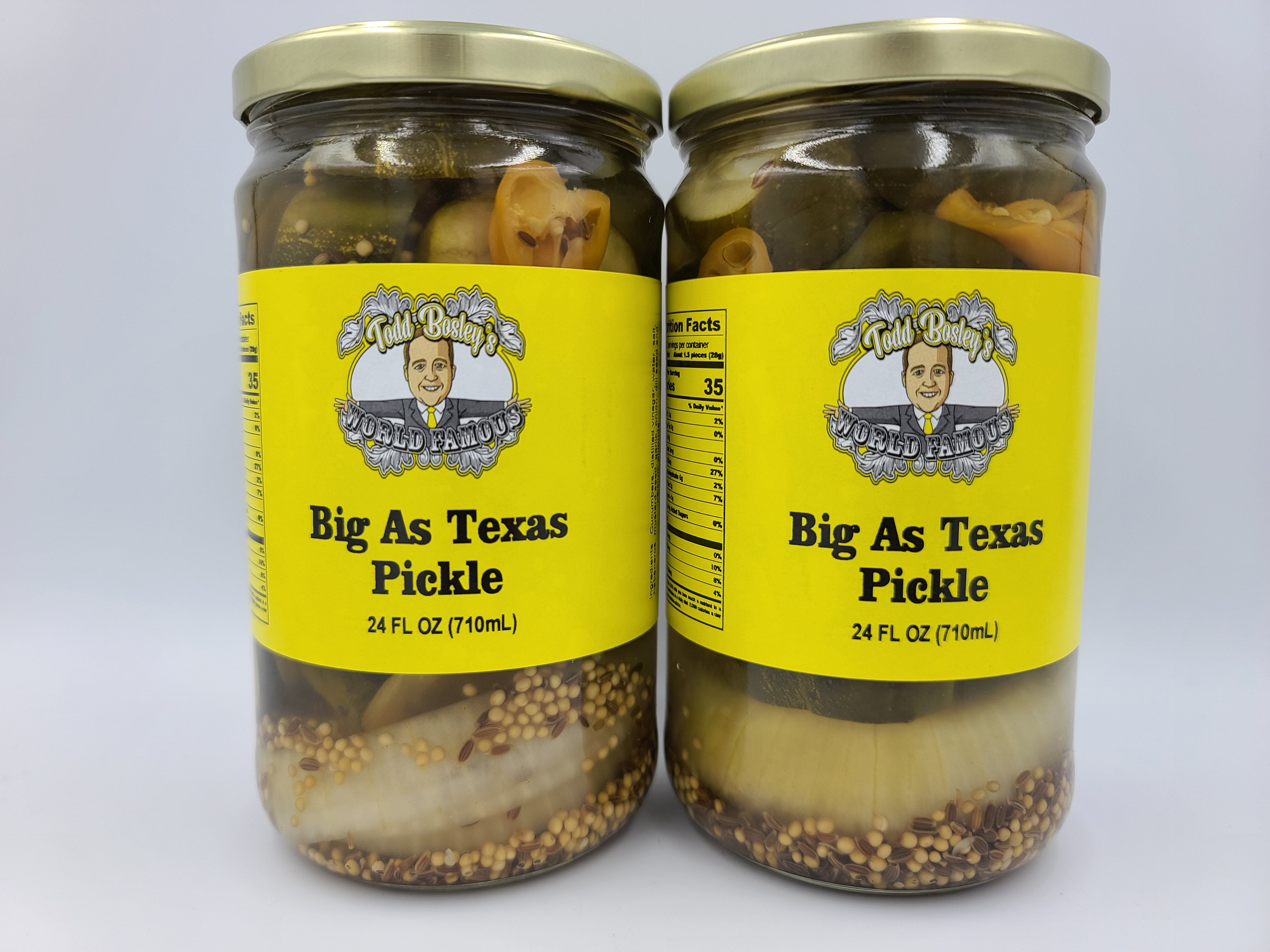 2 Pack of Todd Bosley's World Famous Big As Texas Pickles - Large 24 Oz ...