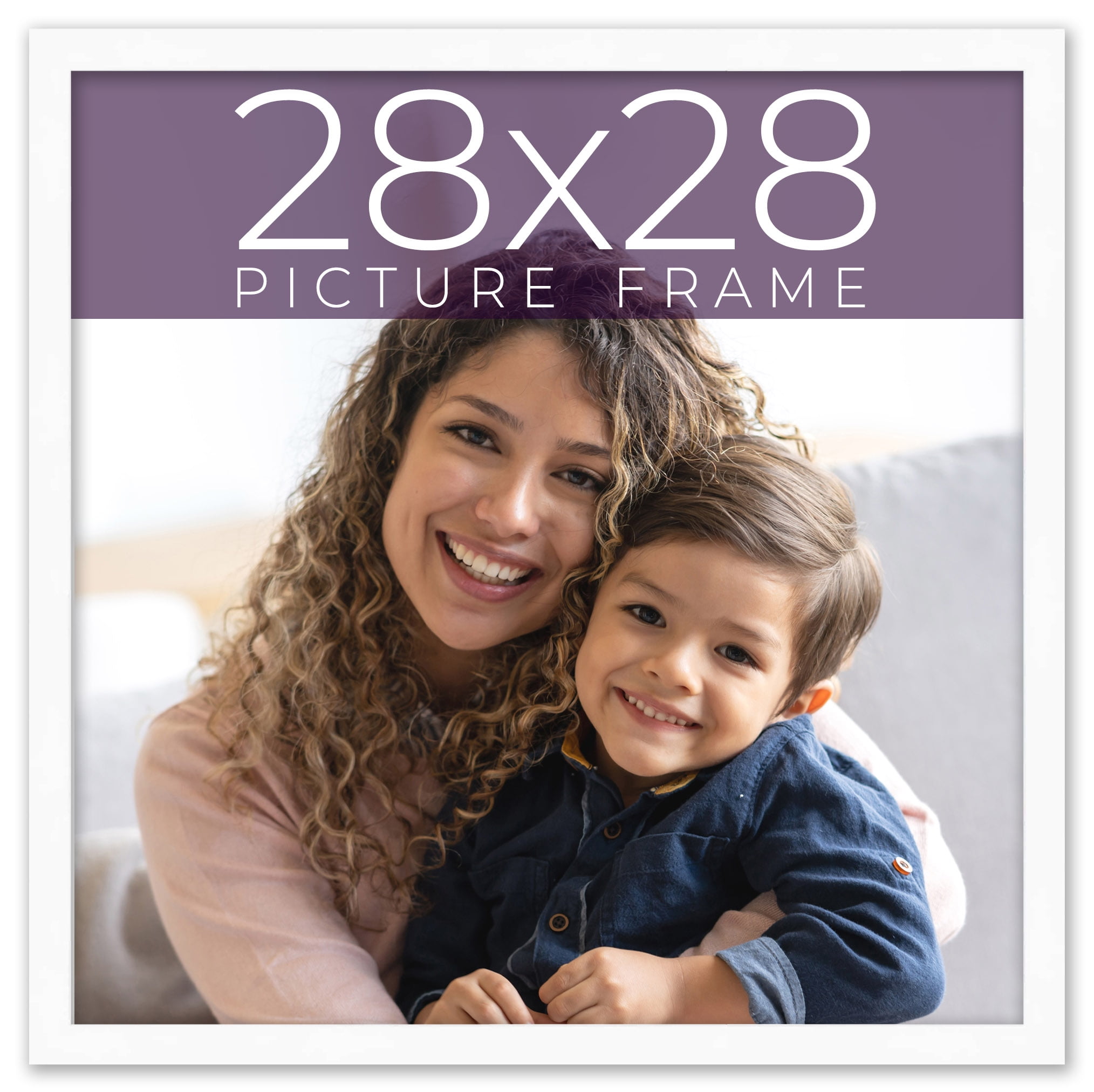 28x28 Frame White Real Wood Picture Frame Width 0.75 inches | Interior ...