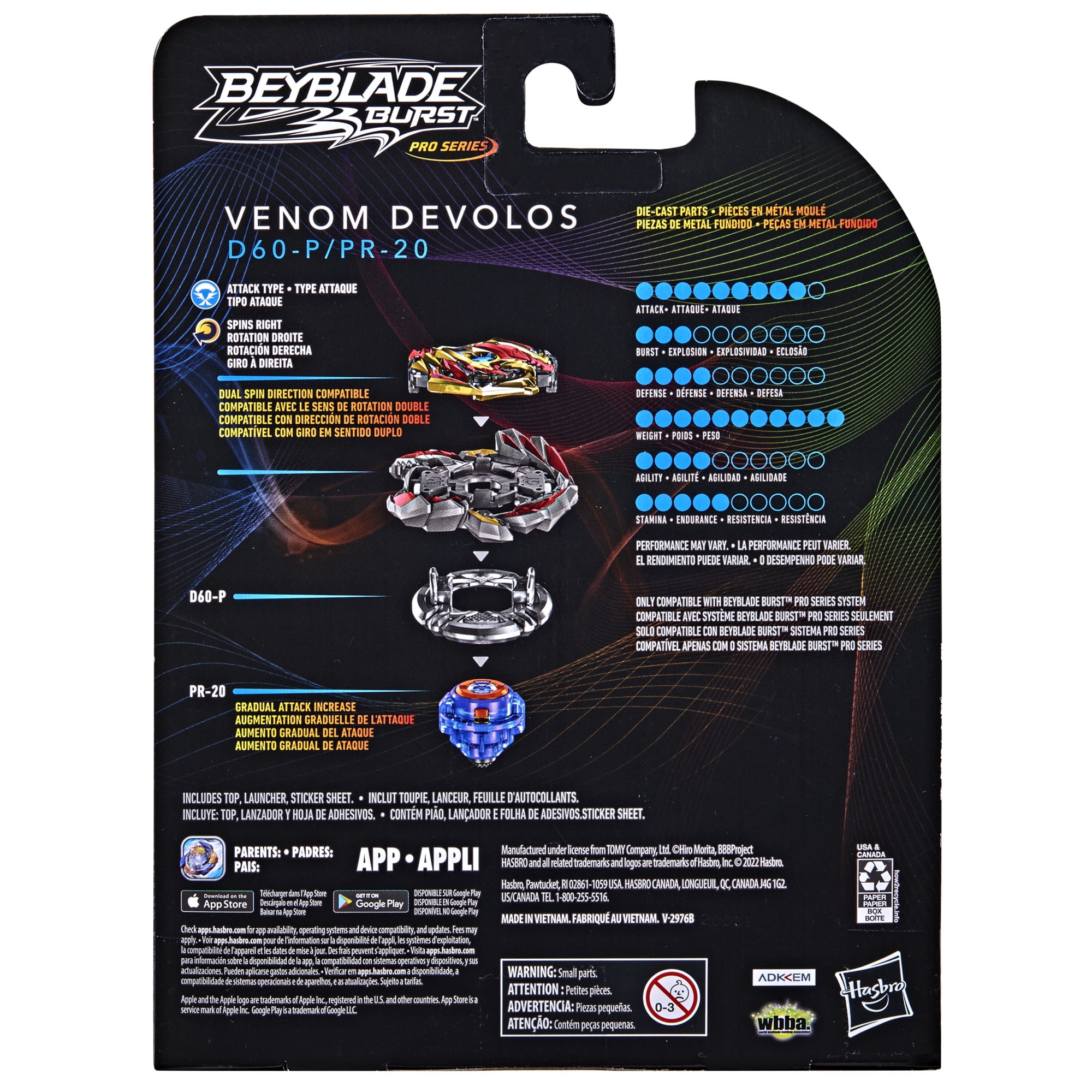 Buy Beyblade Burst Pro Series Venom Devolos Spinning Top Starter Pack ...