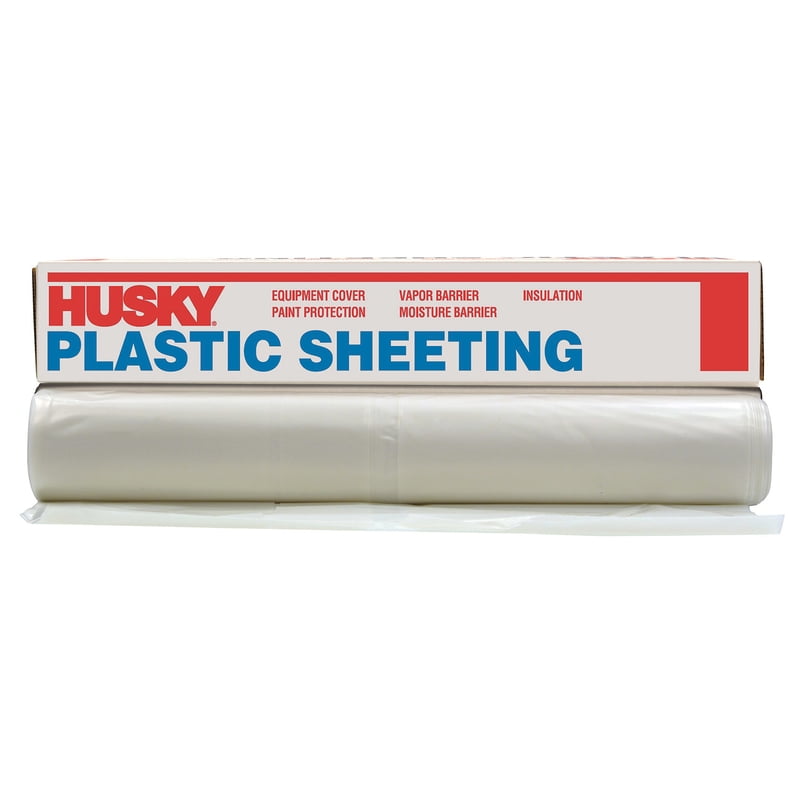 Husky CF0410C 10 x 100 ft., 4 Mil Clear Poly Film - Walmart.com