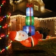 4.6' Inflatable Santa Hanging Under Three Gift Boxes w/ LED Lights ...
