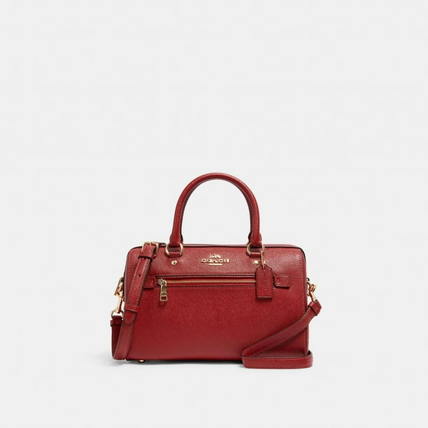Coach Leather Rowan Satchel in Red - Walmart.com