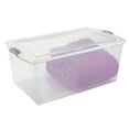 Sterilite 105 Qt. Clear Plastic Latching Box, Gray Latches with Clear ...