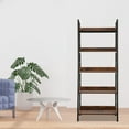 Qhomic 5-Tier Open Metal Bookshelves, Ladder Shelf Bookcase, Leaning ...