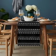 Abstract Stripes Cotton Linen Table Runner African Tribal Boho Black ...