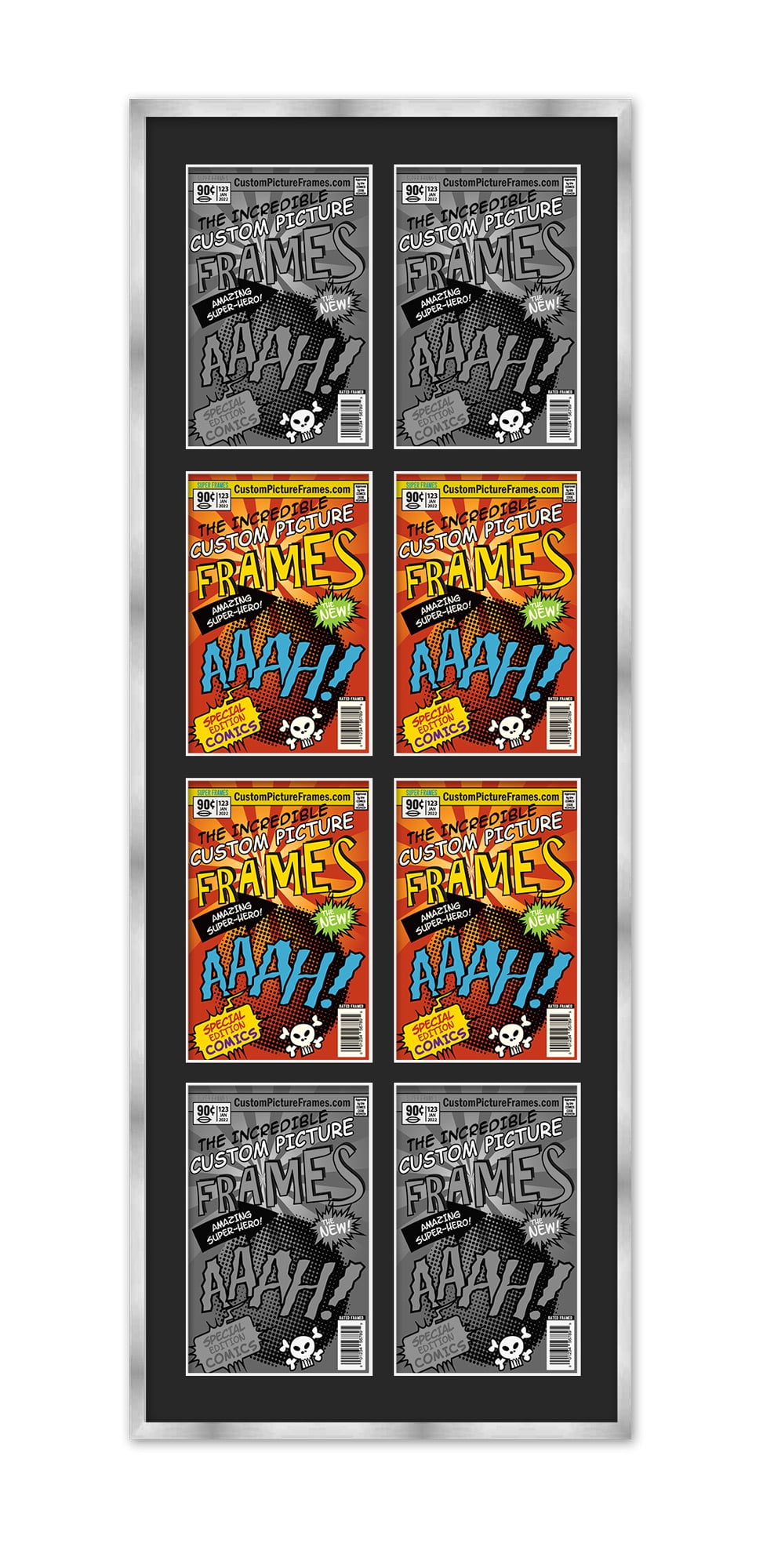 8 Comic Book Frame Silver Collage Comic Book Frame with Black Mat to ...