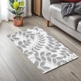Farm Plant Leaf Door Mat 20x31.5 Inch Gray and White Branch Leaves ...