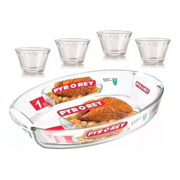 Juego para hornear de vidrio 5 pzs PYROREY | Bodega Aurrera en línea