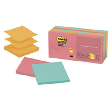 Post-it Dispenser Pop-up Notes, 3 in x 3 in, Alternating Pastel Colors ...