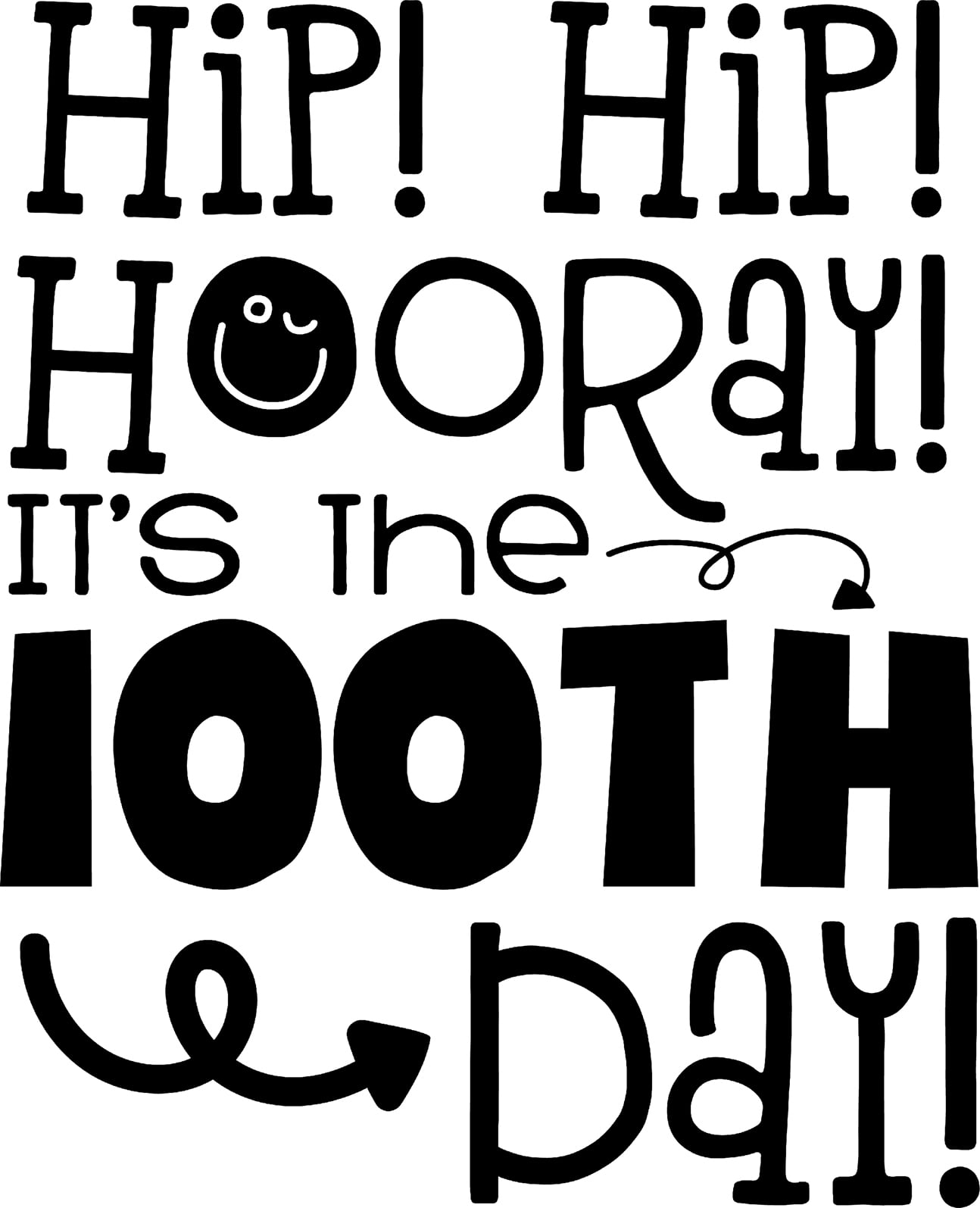 Hip Hip Hooray! Its The 100Th Day Challenge Complete Countdown Wall ...