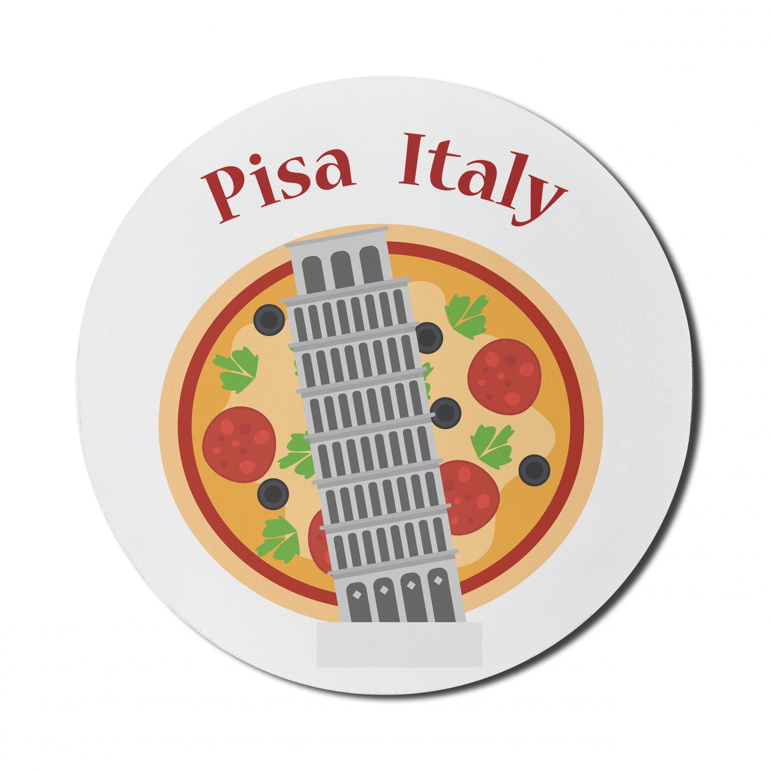 Italy Mouse Pad for Computers, Cartoon Style Drawing Sketch of Leaning ...
