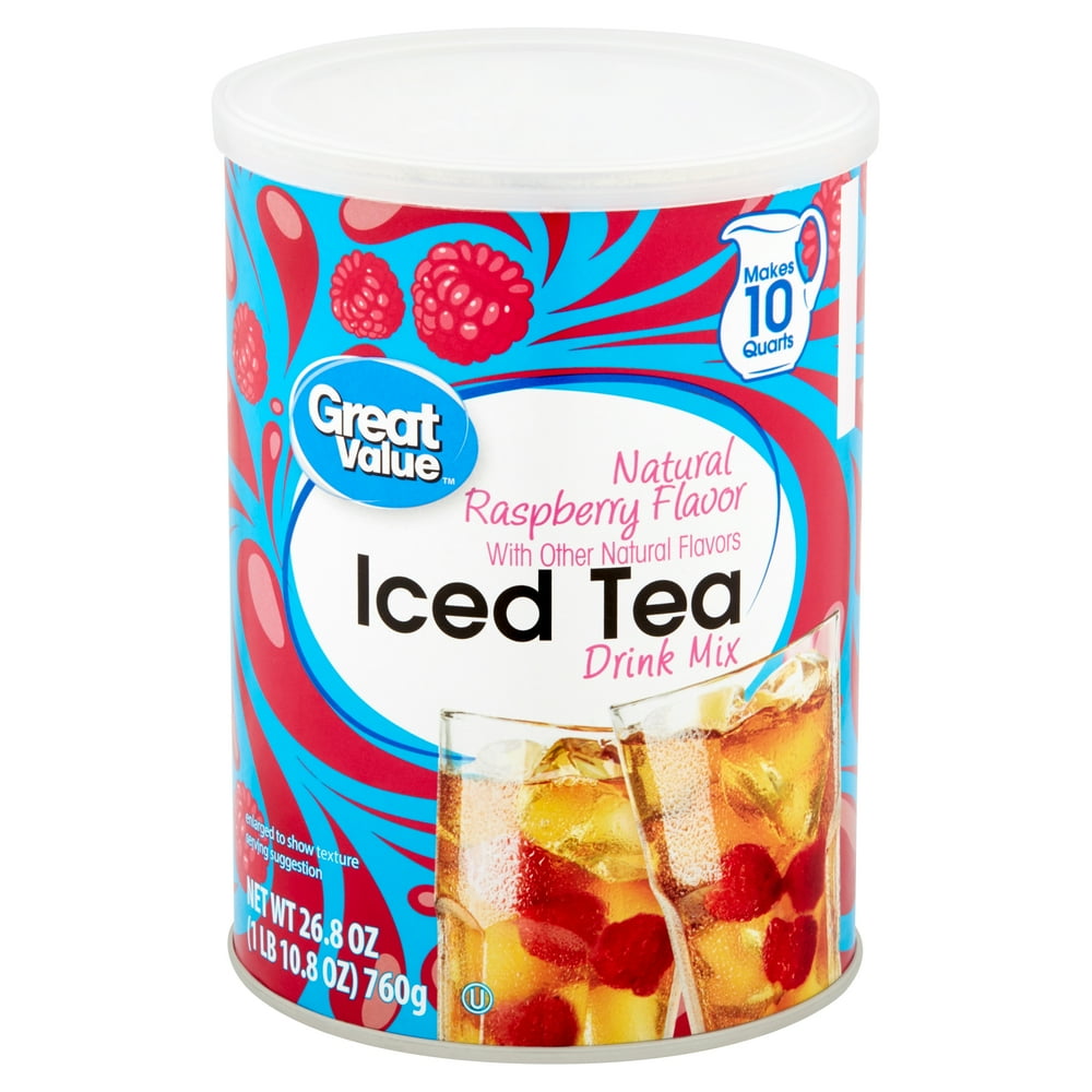 Great Value Natural Raspberry Flavor Iced Tea Drink Mix, 26.8 oz ...