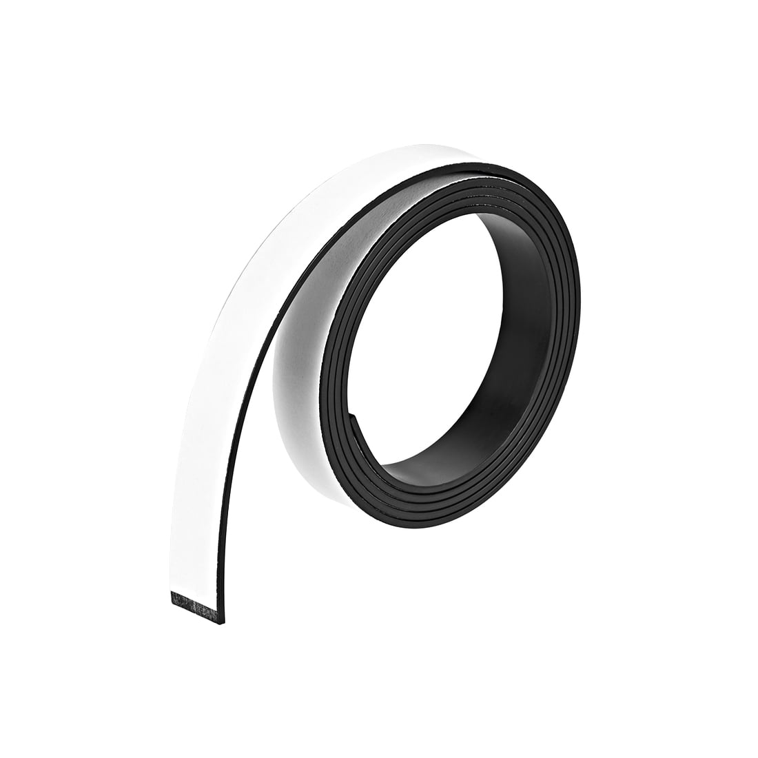 Uxcell Adhesive Black Magnetic Strip with White Cover 1/2" Width x 3.3 ...