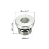 Uxcell 3/8-24UNF Internal Hex Head Pipe Fitting Plug, Male Thread 45# Steel Socket Plug with ...
