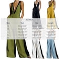 biudgviw Womens Summer Jumpsuit Color Block Casual V Neck Sleeveless ...