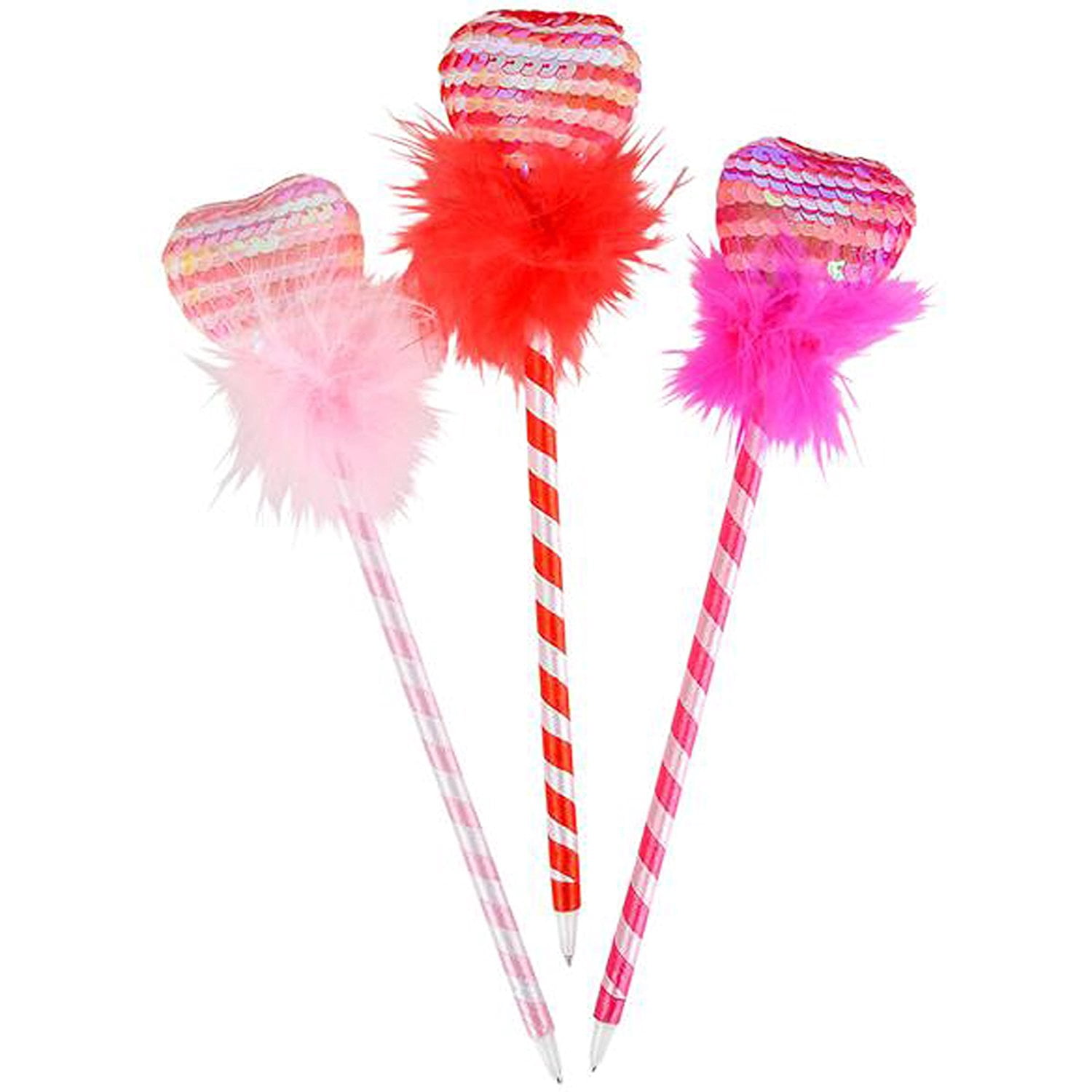 Valentine Sequin Heart 9" Pens 12 pcs - Walmart.com