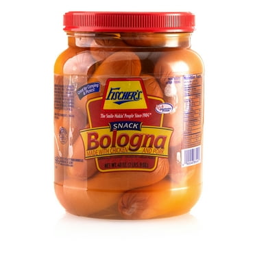 Fischer's Pickled Rope Bologna 40oz Jar, Ready To Eat Meat Snack for ...