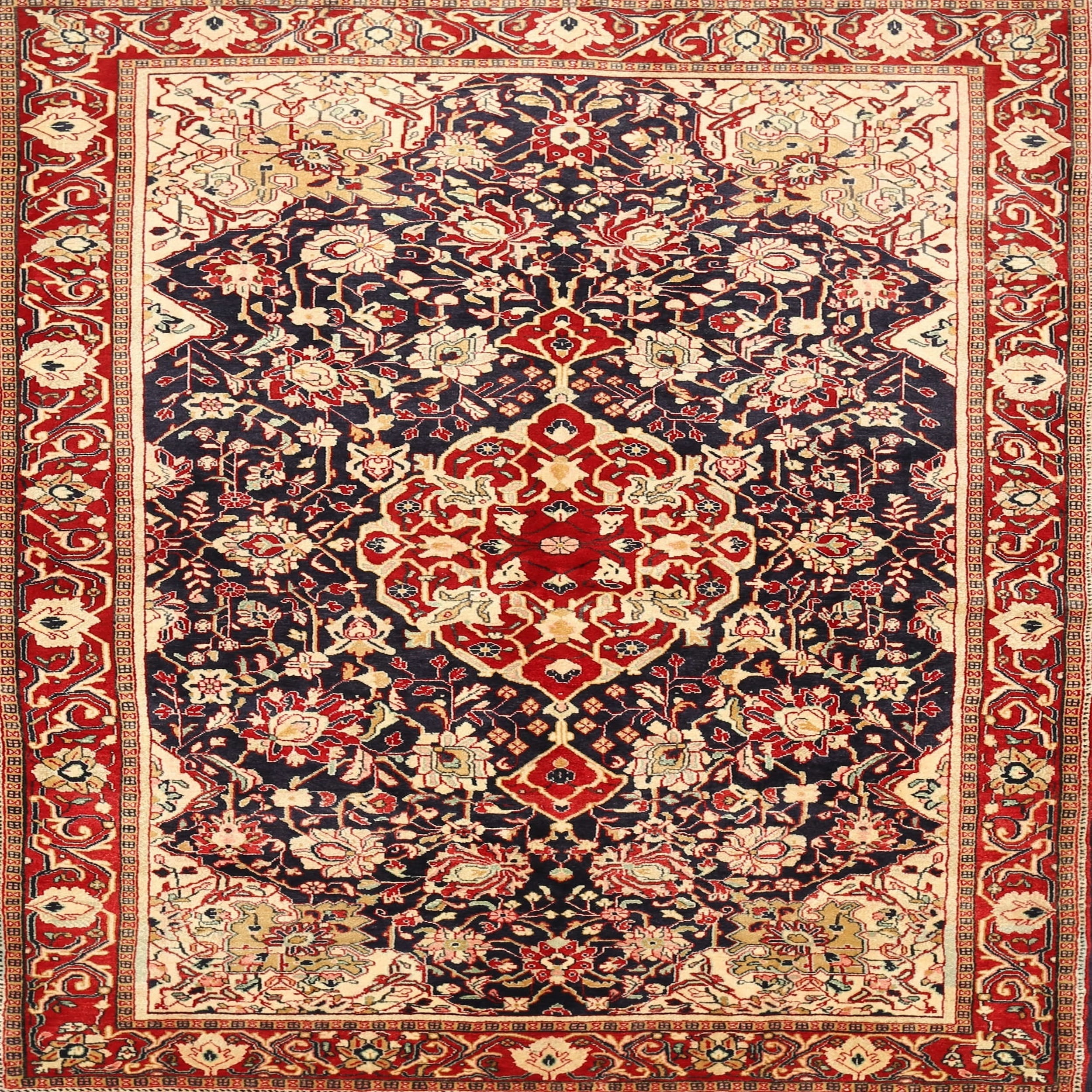 Ahgly Company Indoor Square Traditional Saffron Red Medallion Area Rugs ...