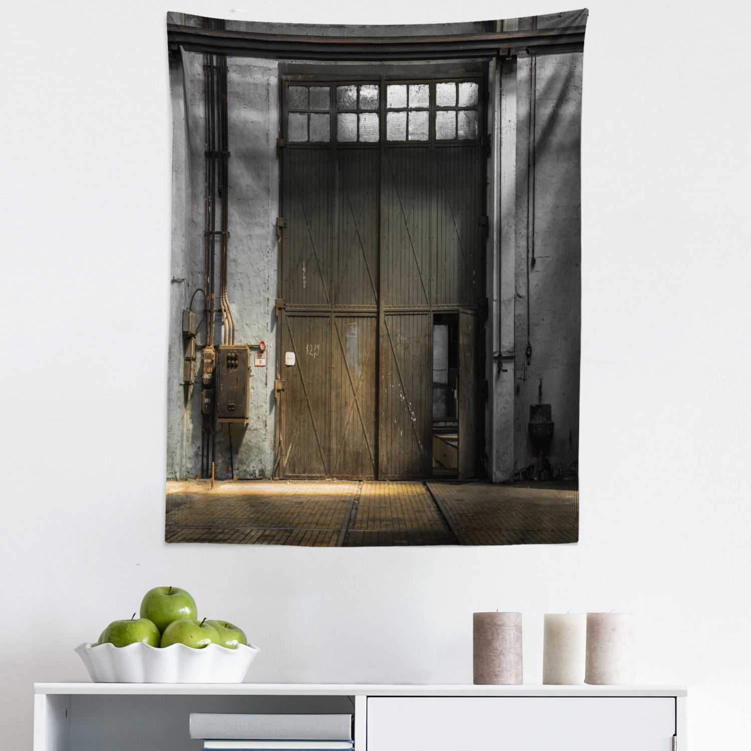 Industrial Tapestry, Enter of an Old Factory Building from 50s Broken ...