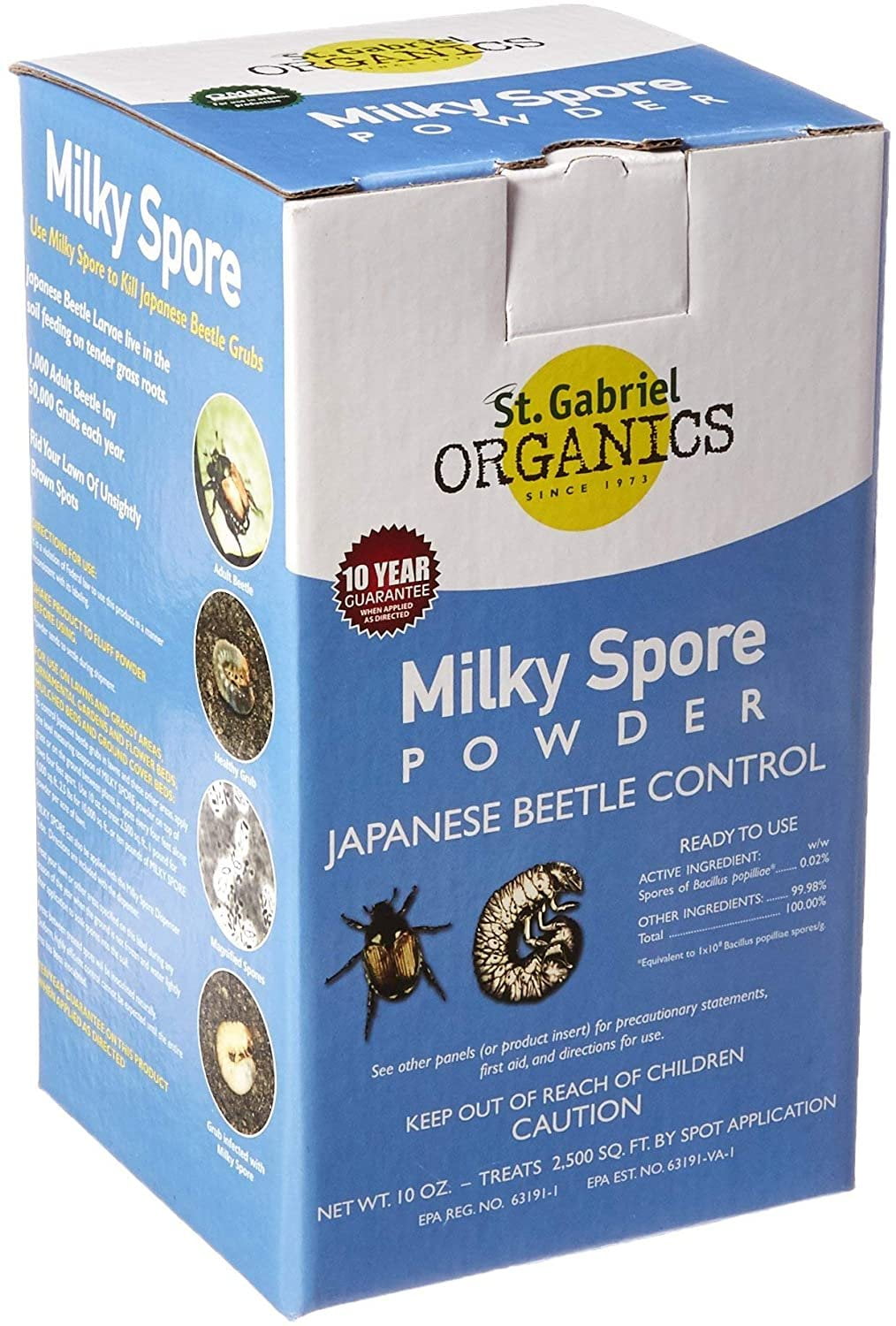 St. Gabriel Organics 80010-9 Milky Spore Powder, 10-Ounce Made in USA ...