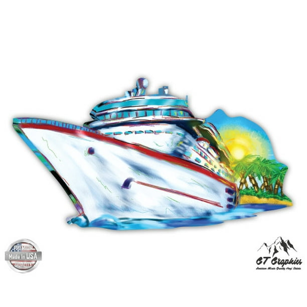 Cruise Ship Vacation - 12" Vinyl Sticker Waterproof Decal - Walmart.com