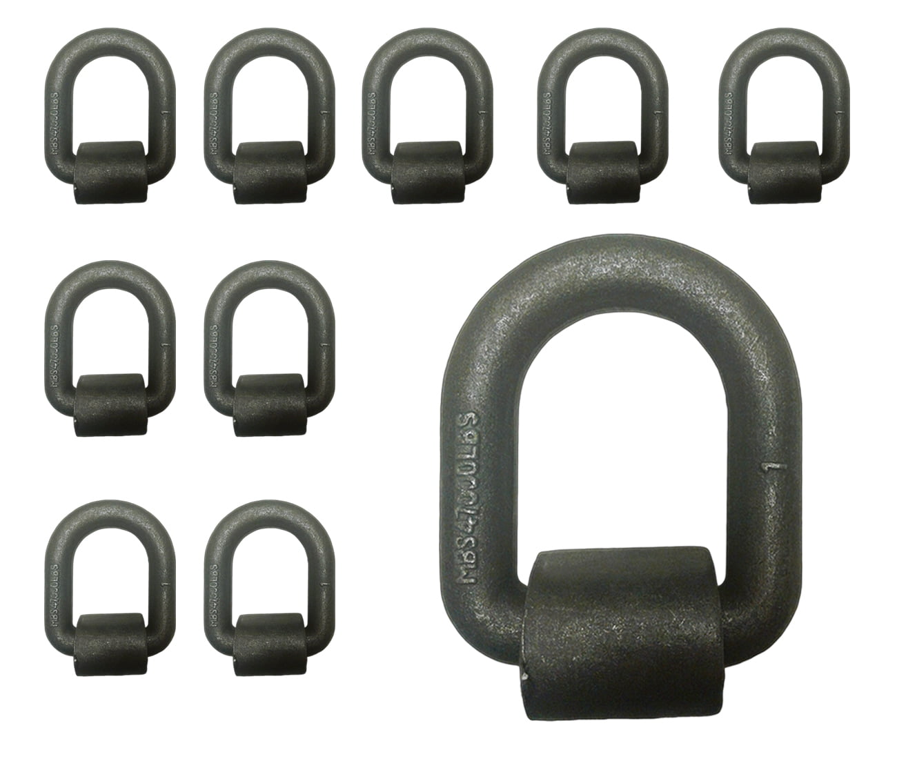 Mega Cargo Control 10 Pack Heavy Duty 1" Long Type Weld-On D Ring for ...