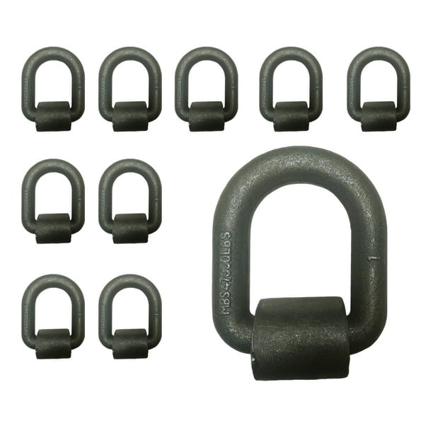 Mega Cargo Control 10 Pack Heavy Duty 1" Long Type Weld-On D Ring for ...