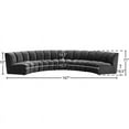 Meridian Furniture Infinity Gray Velvet 5pc. Modular Sectional ...