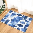 Abstract Color Block Door Mat Blue White Geometric Modern Art Non Slip ...