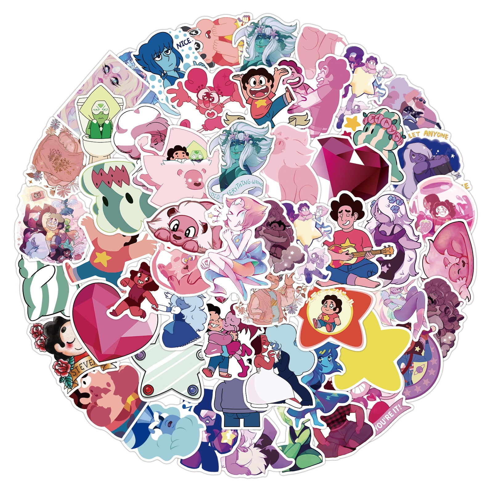 Paquete de pegatinas Stevens Universes Anime, vinilo impermeable, 50 ...