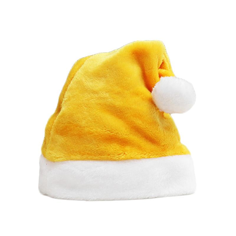 Christmas Santa Hat Short Plush Funny Christmas Hats Thickened Lengthened Santa Claus Cap Xmas Hat for Adults
