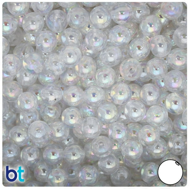 BeadTin Clear AB Transparent 8mm Round Plastic Beads (150pcs) - Walmart ...