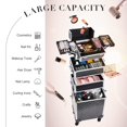 Joligrace 4 in 1 Aluminum Rolling Makeup Case with Wheels Cosmetic ...